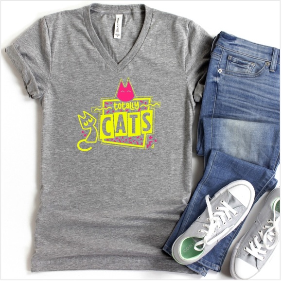 Cat Lady Box | Tops | Cat Lady Box Totally Cats 9s Tee | Poshmark